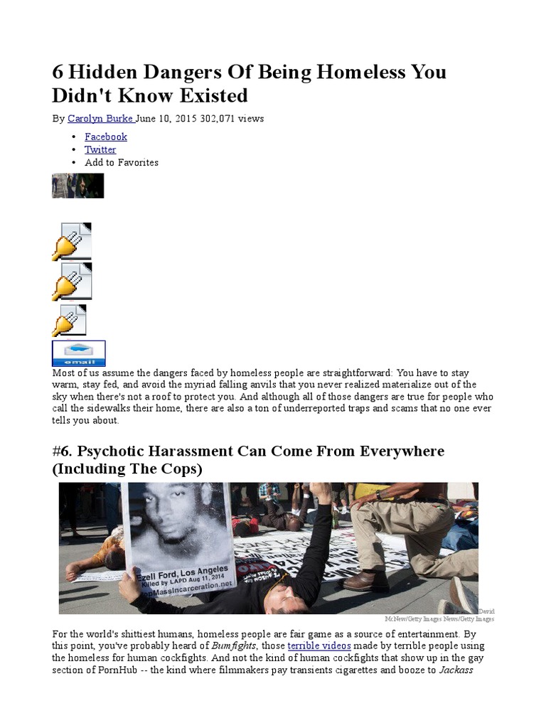 6 Hidden Dangers of Being Homeless You Didn't Know Existed | PDF | The ...