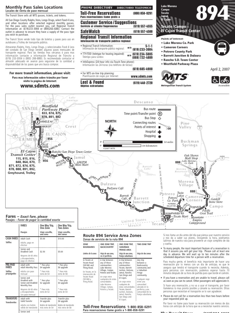MTS 894 | PDF | Transporte en bus | Transporte público