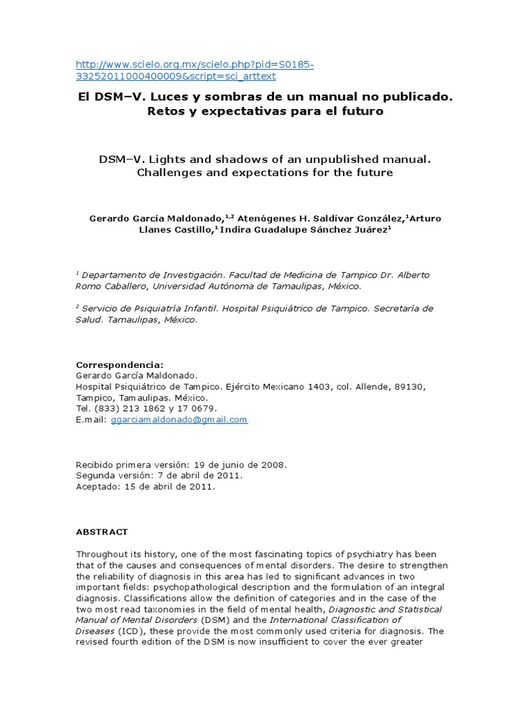 El DSM V | Diagnostic And Statistical Manual Of Mental Disorders ...