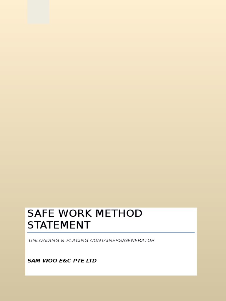 Safe Work Method Statement | PDF | Personal Protective Equipment ...