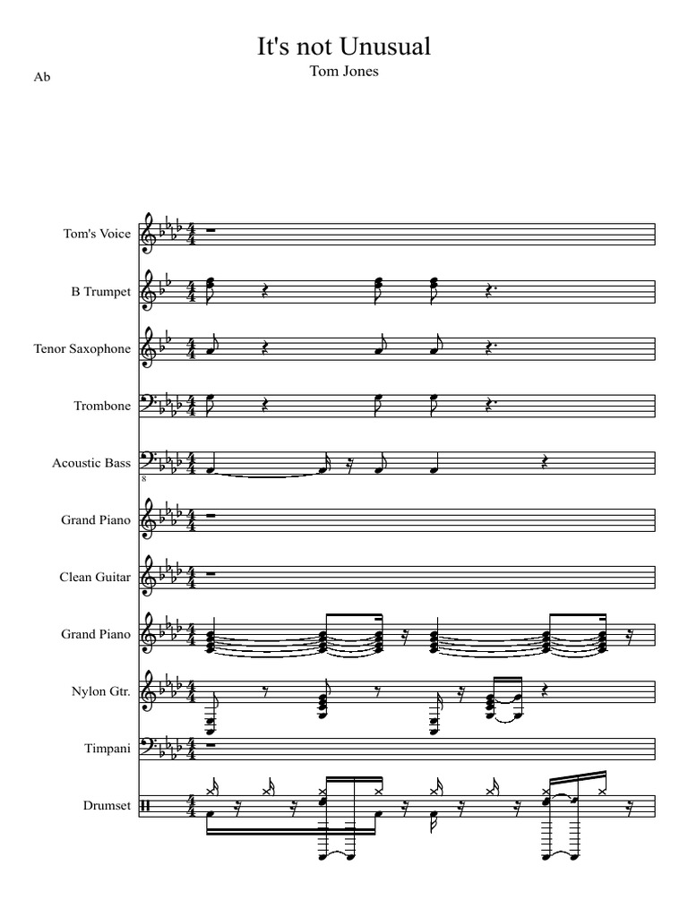 Tom Jones Its Not Unusual Lyrics Pdf Saxophone Aerophones