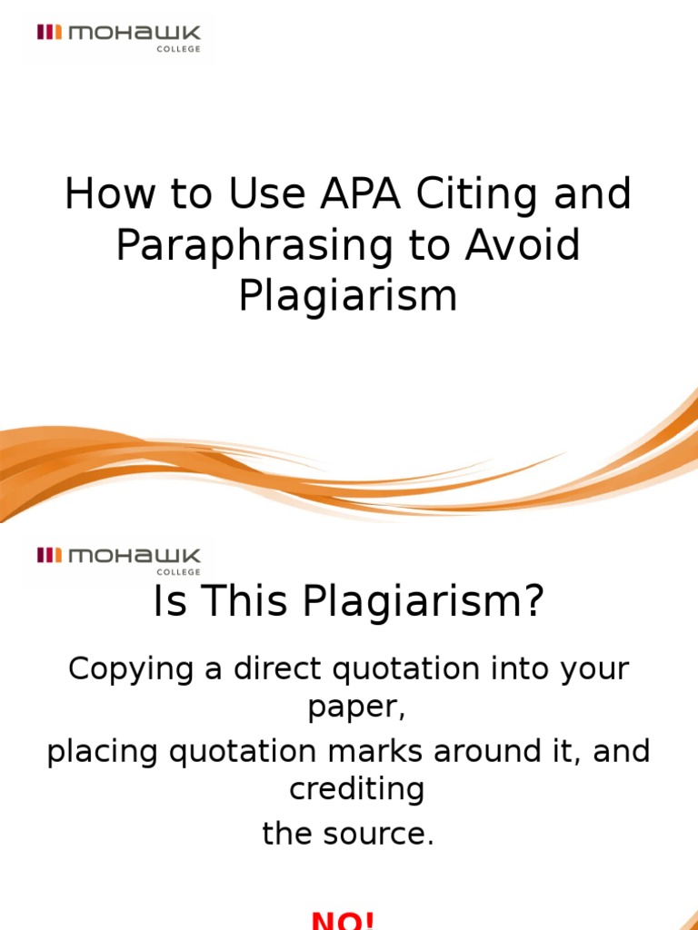 APA Citing and Paraphrasing to Avoid Plagiarism | PDF | Plagiarism ...