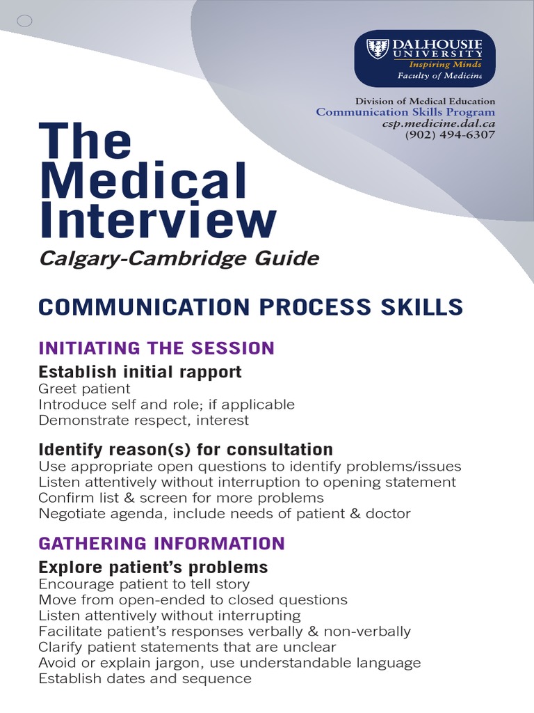 Card Medical Interview | PDF | Nonverbal Communication | Physical ...