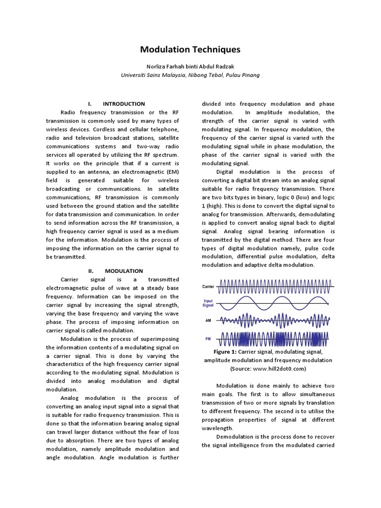 Modulation Techniques | PDF | Modulation | Digital Signal