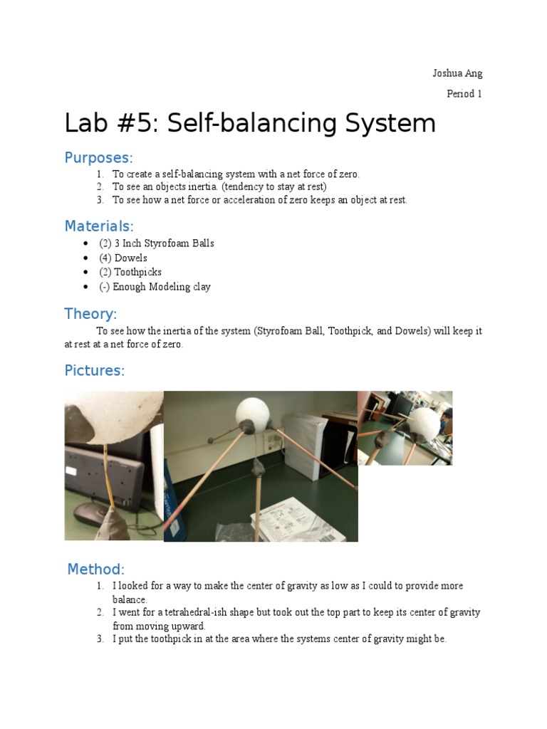 Lab 5 Self Balancing System | PDF