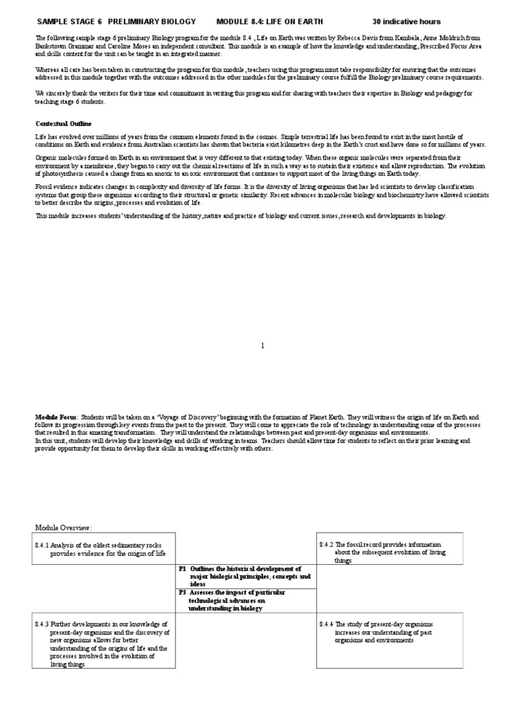 Biology Life+on+Earth+Program+ 2007 | PDF | Abiogenesis | Life