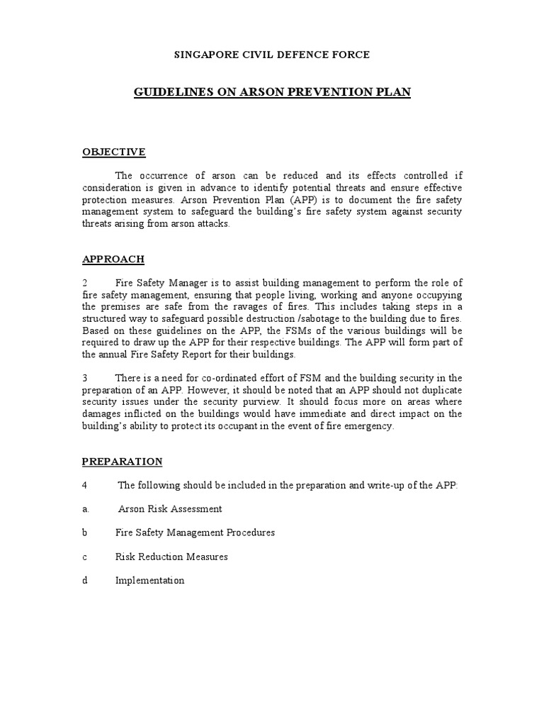Arson Prevention Plan | PDF | Fire Safety | Fires