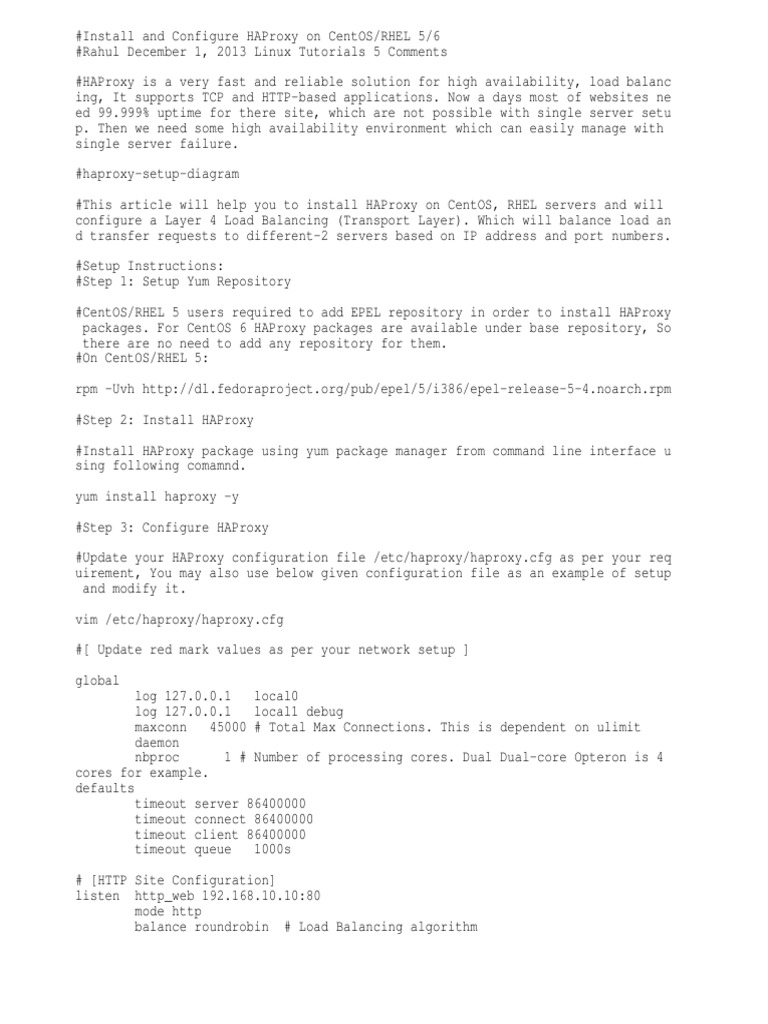 Install HAproxy | Download Free PDF | Port (Computer Networking) | Hypertext Transfer Protocol