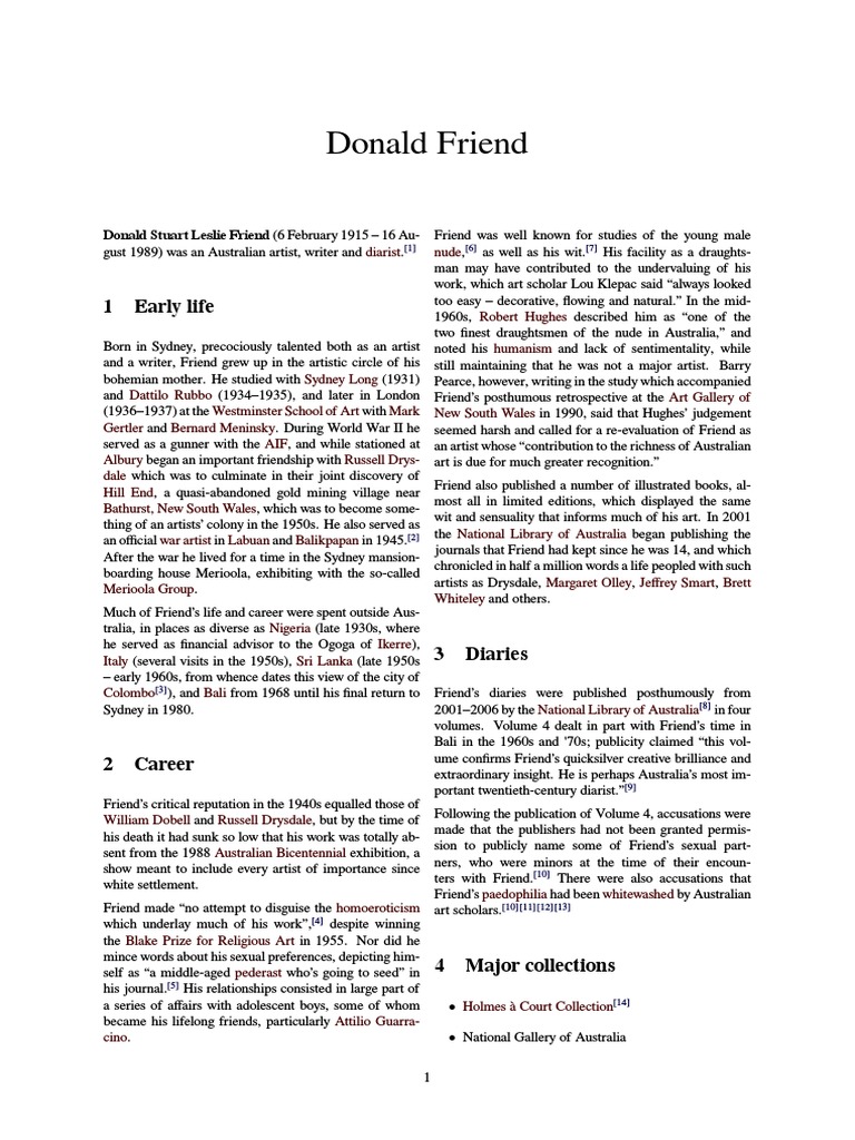 Donald Friend | PDF | Artists | Australia