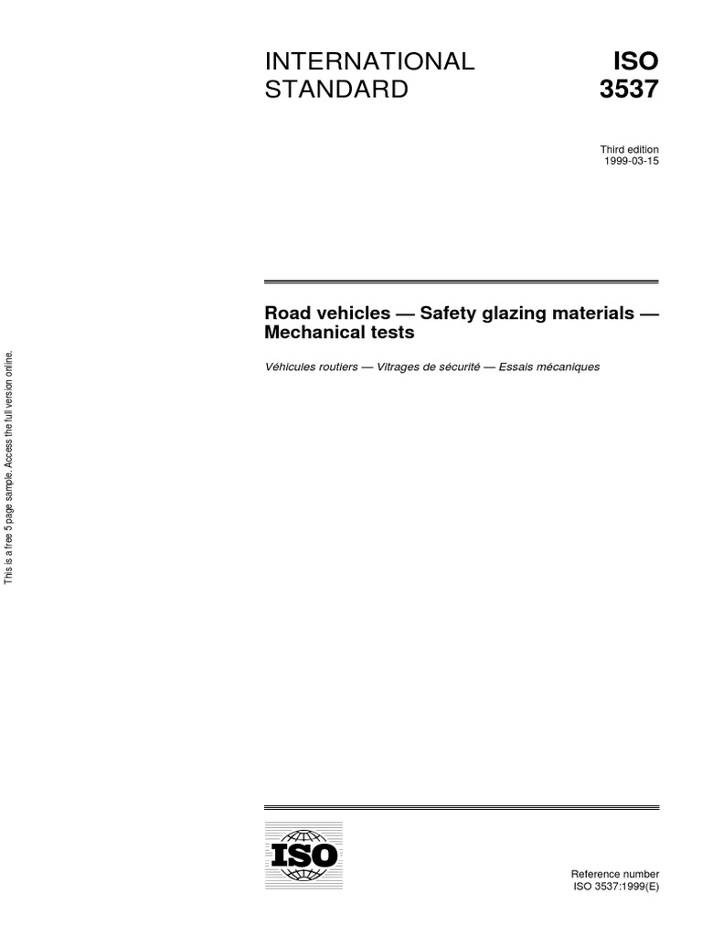 Iso 3537-1999 | PDF | International Organization For Standardization | Engineering