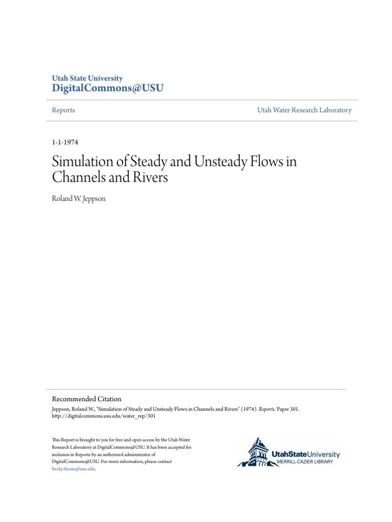 Simulation of Steady and Unsteady - Flows in Channels and Rivers | PDF ...