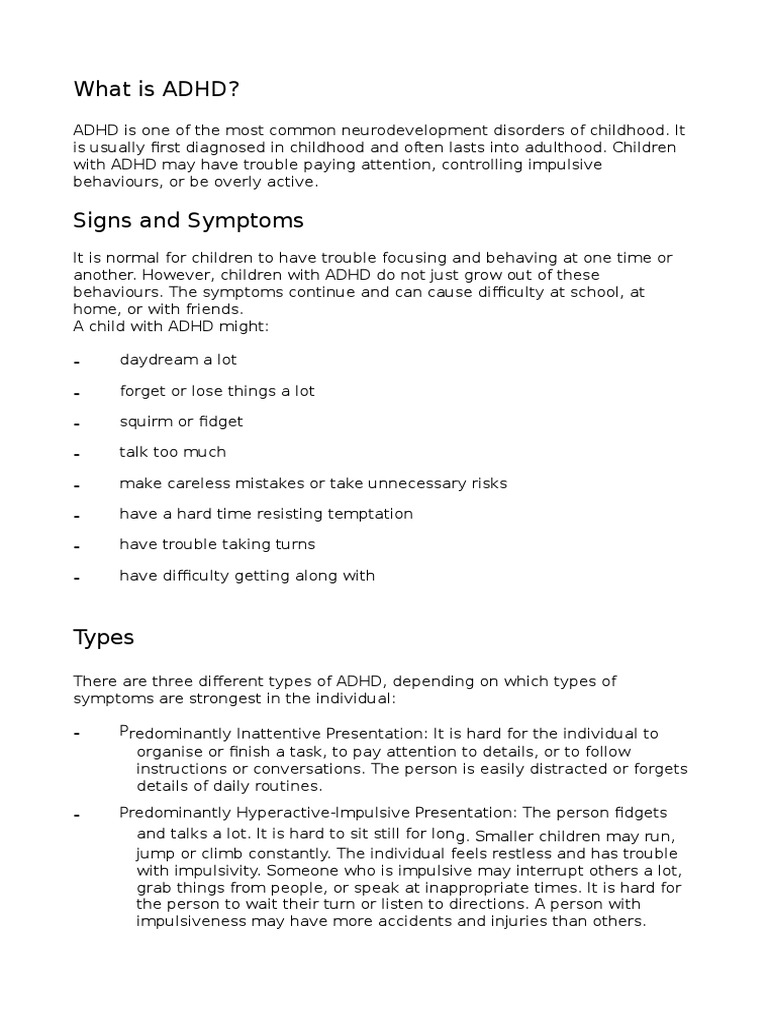 What Is ADHD? | PDF | Self-Improvement | Wellness