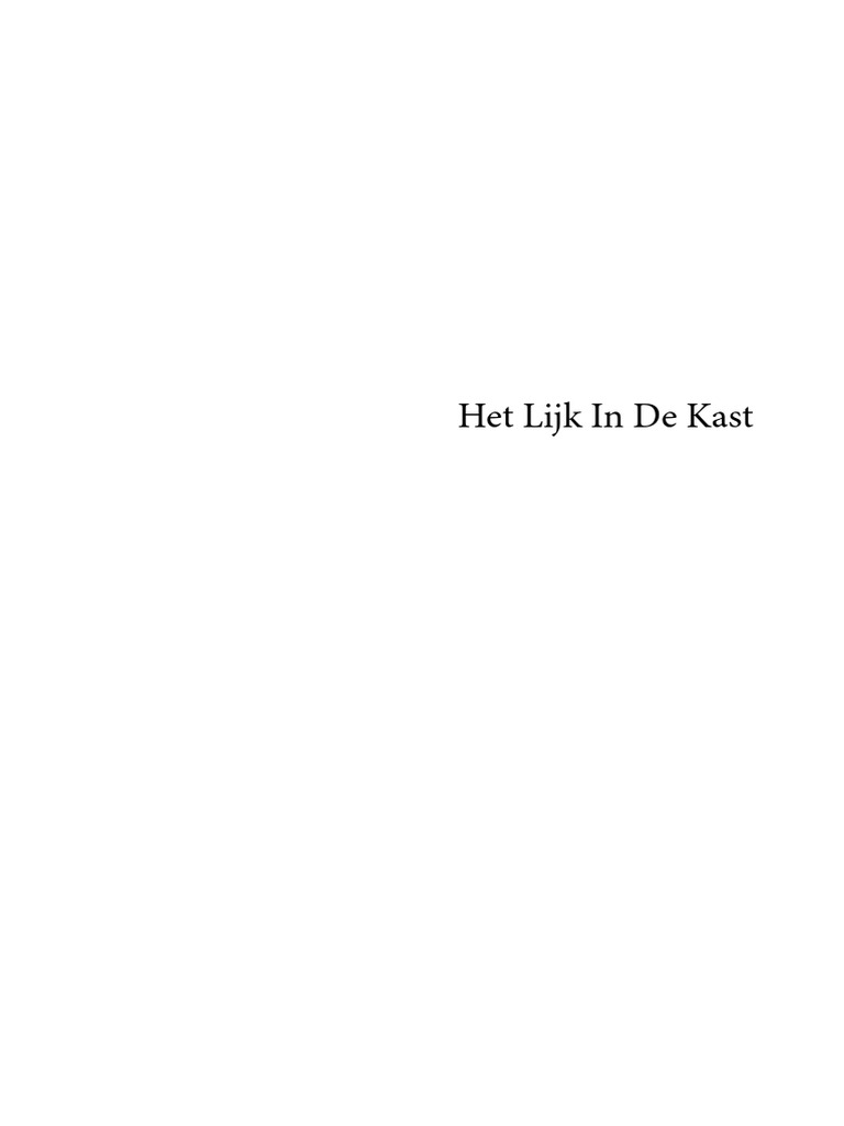 Het Lijk in de Kast | PDF
