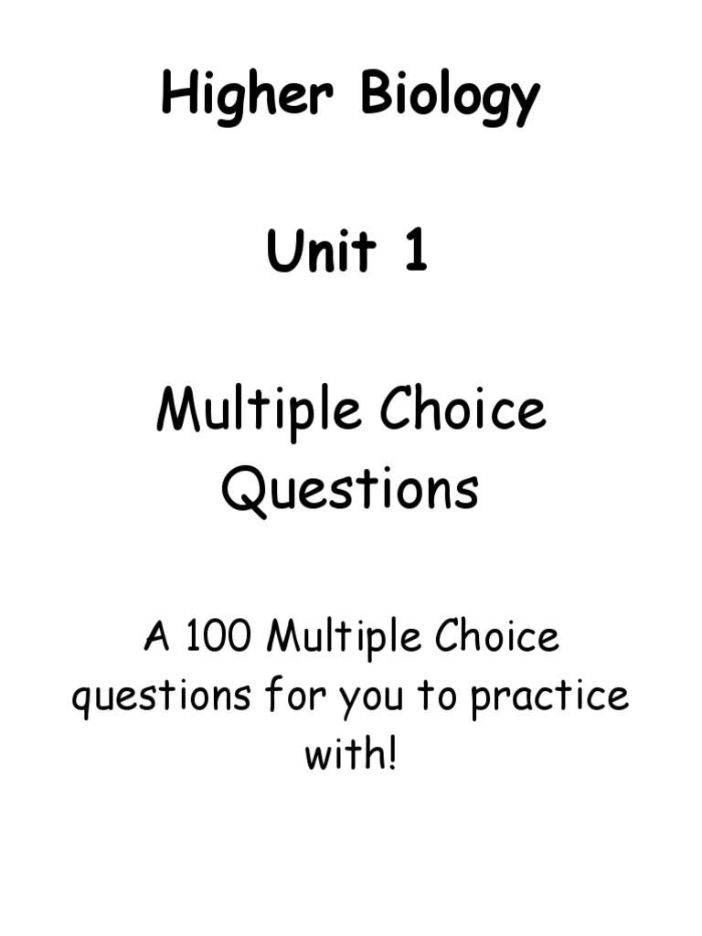 Biology Unit 1 practice paper