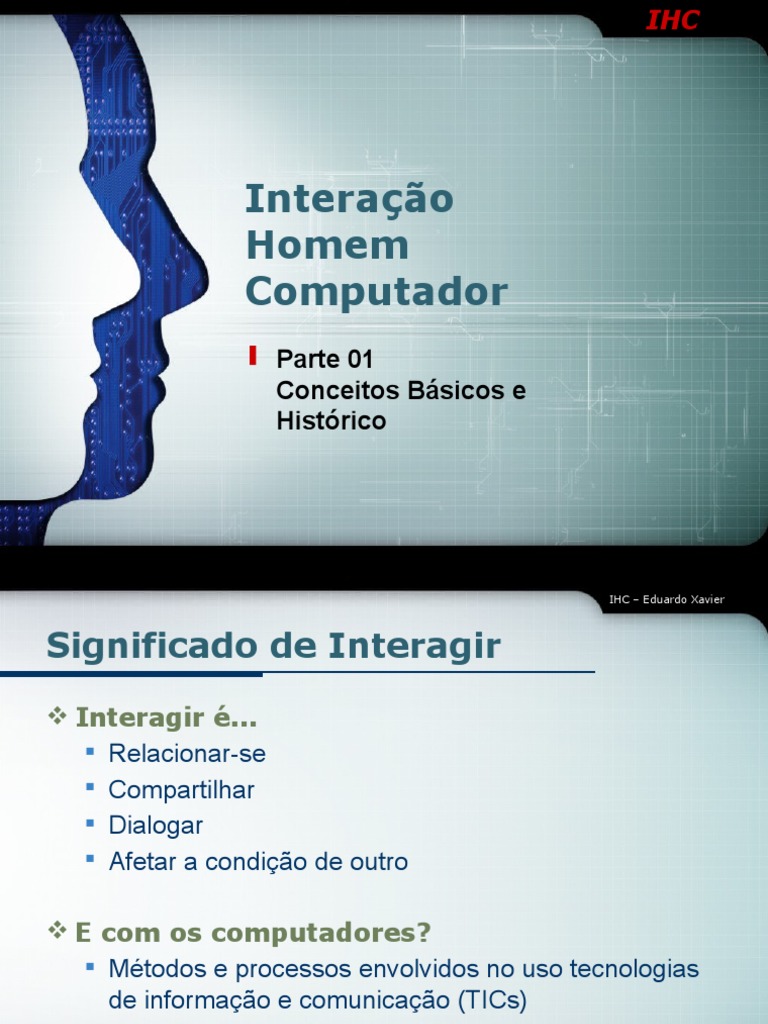 IHC 01 Conceitos Básicos | PDF | Interface (informática) | Usabilidade