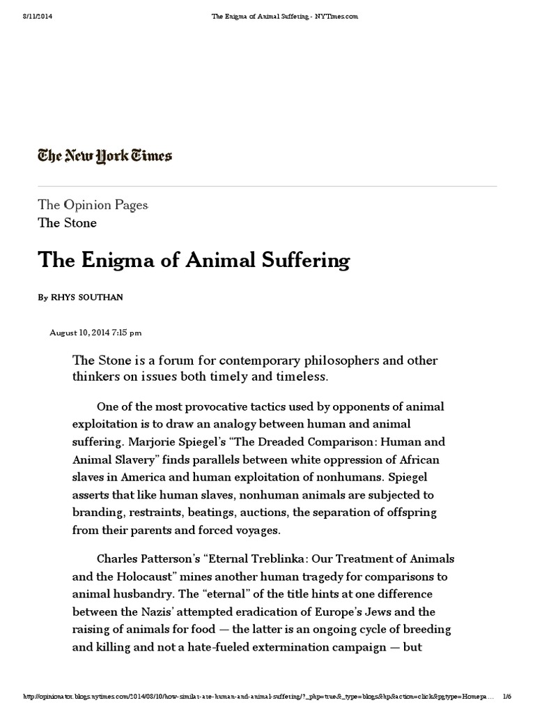 The Enigma of Animal Suffering - NYTimes | PDF | Goat | Cattle