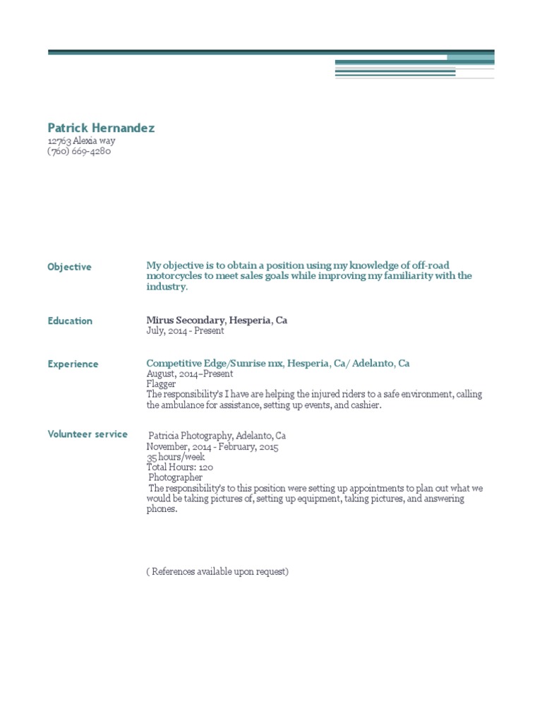 Patrick Hernandez Resume | PDF