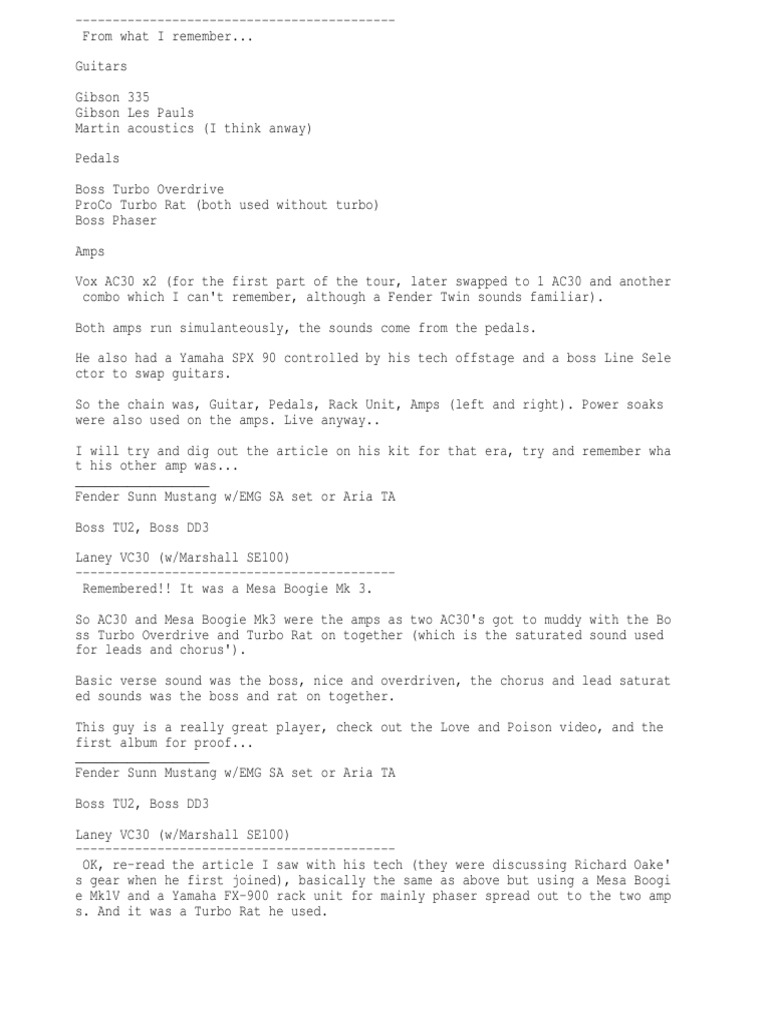 Guitar Bernard Butler - Setup | PDF | Celtic Musical Instruments ...