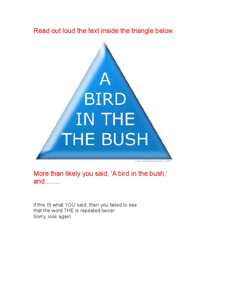 Read Out Loud The Text Inside The Triangle Below | PDF