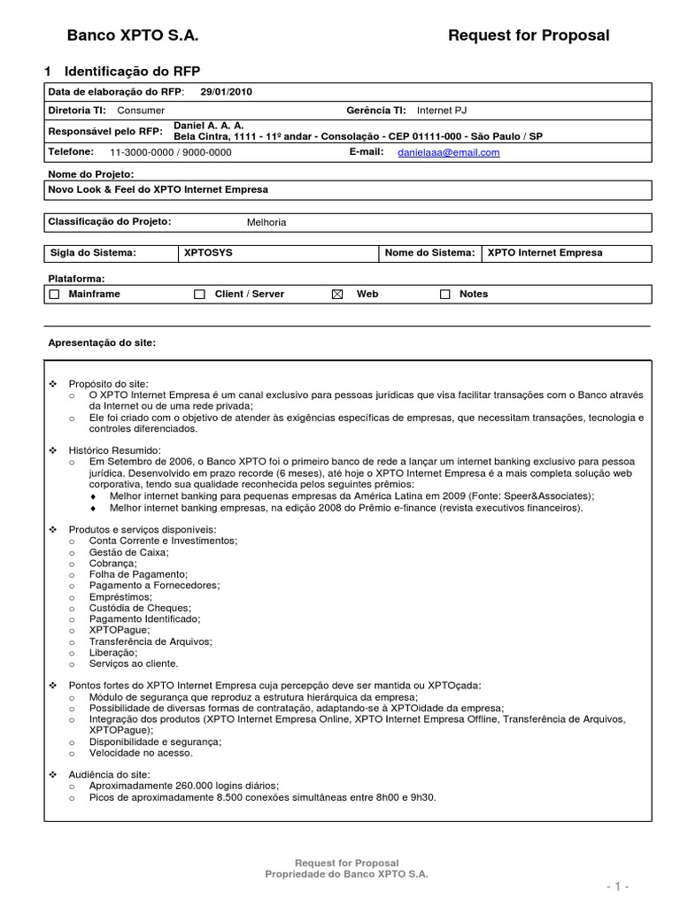 Ejemplo De Propuesta De Rfp Para Contratistas