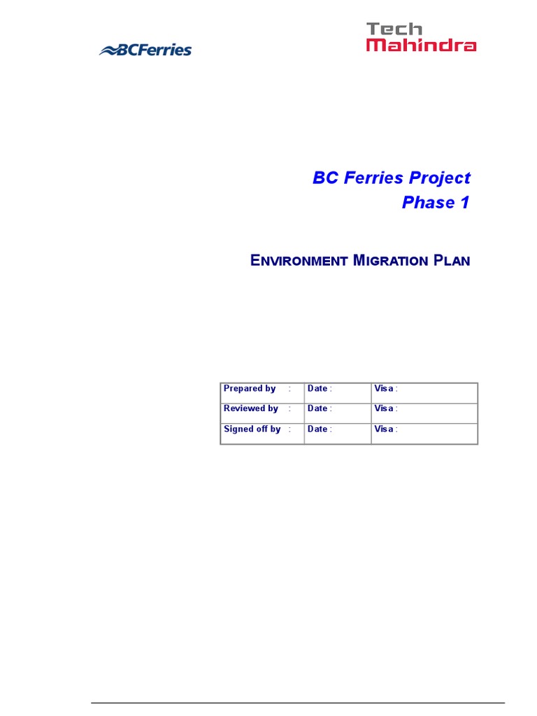 Environment Migration Plan Overview | PDF