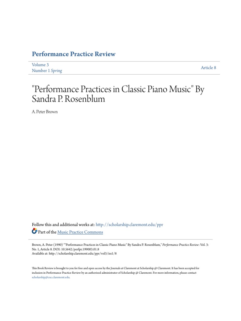 Performance Practices in Classic Piano Music | PDF | Piano | Tempo