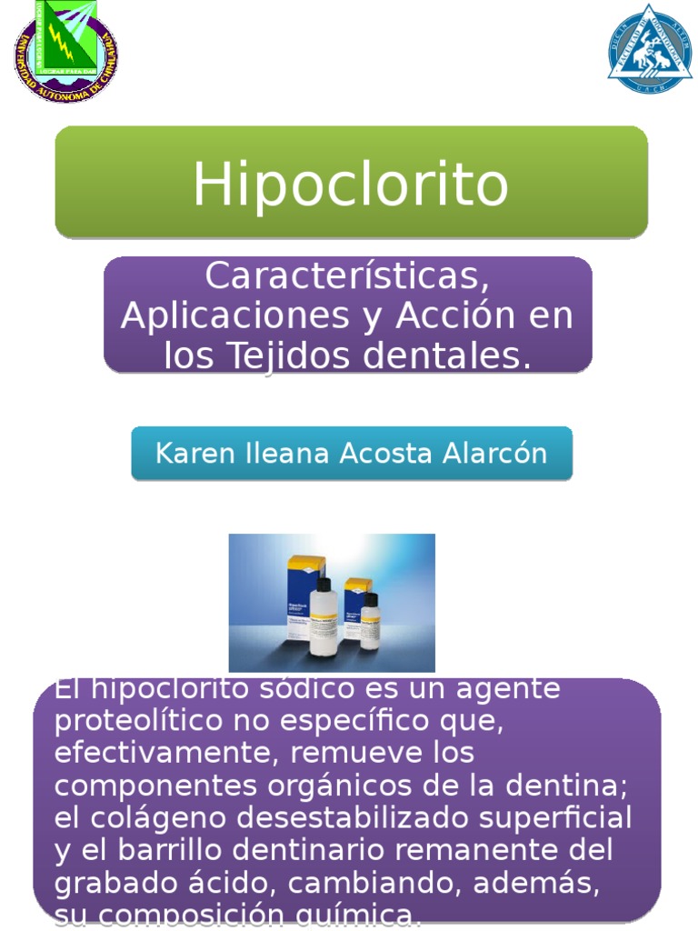 Uso de Hipoclorito | PDF | Esmalte de dientes | Aluminio