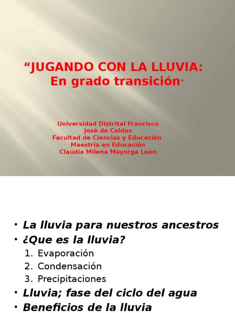 Actividades Sobre La Lluvia | PDF | Lluvia | Nube