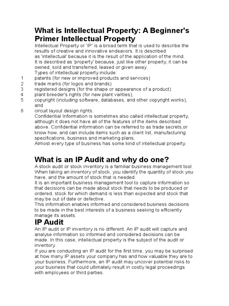 What Is Intellectual Property: A Beginner's Primer Intellectual ...
