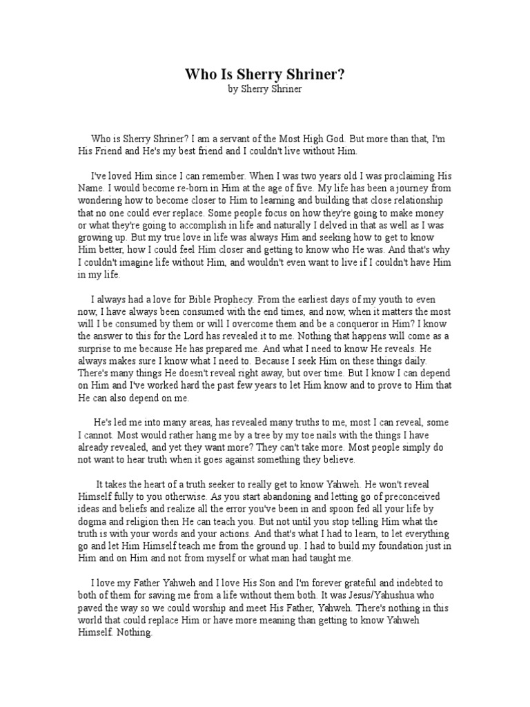 Who Is Sherry Shriner | PDF | Jesus | Truth