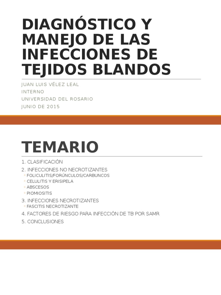 Diagnóstico y Manejo de Las Infecciones de Tejidos Blandos | PDF | Staphylococcus Aureus ...