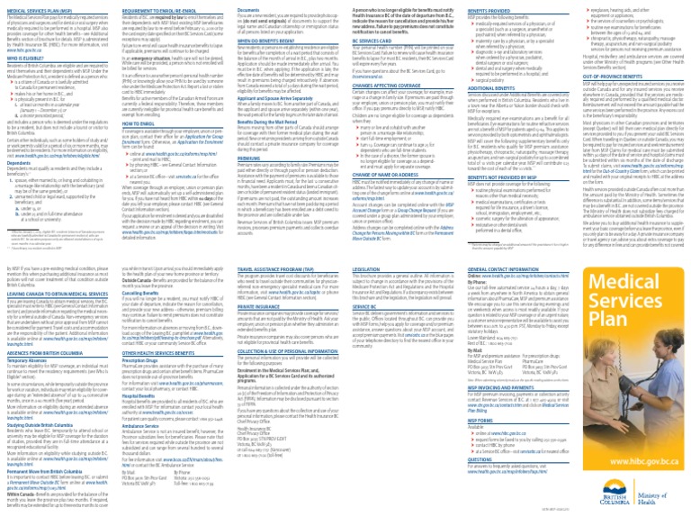 MSP - Medical Insurance | PDF | Medicare (United States) | Insurance