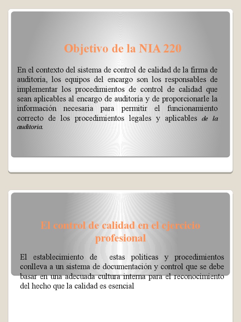 Nia 220 | PDF | Recursos humanos | Calidad (comercial)
