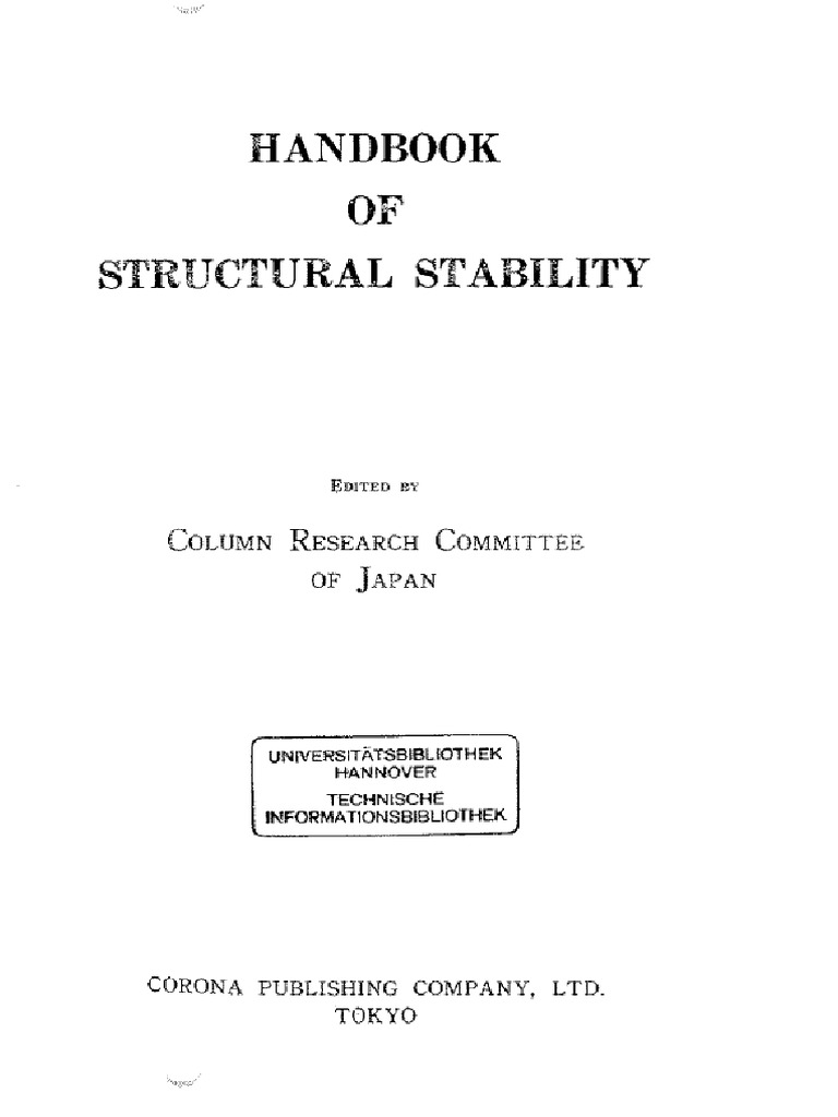 Handbook of Structural Stability - Ed by Column Research Comitee of ...