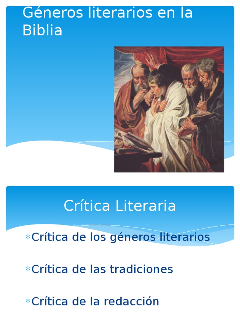 Géneros Literarios en La Biblia | PDF