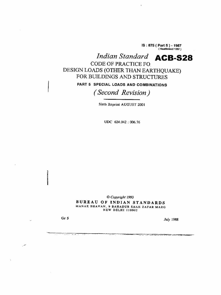 Is 875 Part-5 1987 PDF | PDF