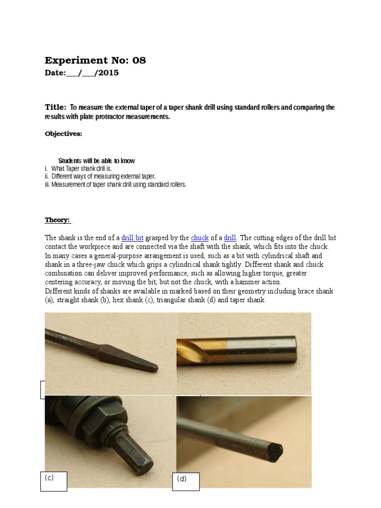 Taper Measurement | PDF | Equipment | Metalworking
