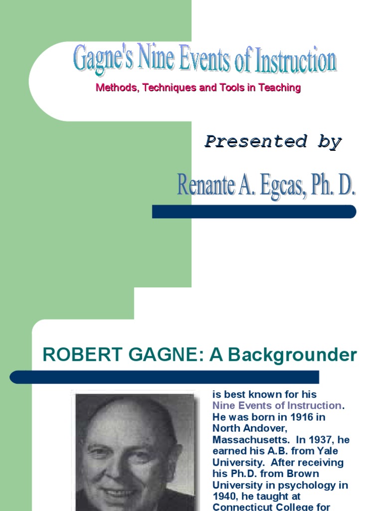 Gagne's Nine Events of Instruction Explained | PDF | Attention | Learning