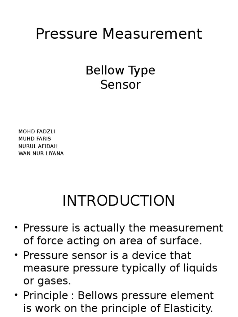 Bellows Pressure Sensor Overview | PDF