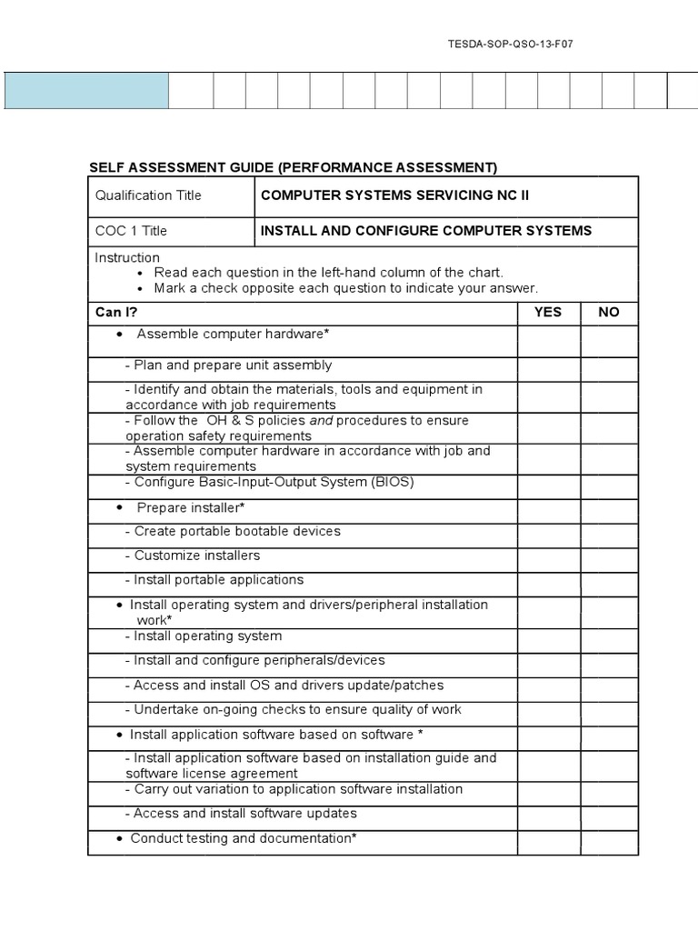 SAG - Computer System Servicing NC II | PDF | Installation (Computer ...