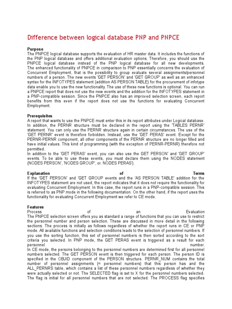 Difference Between Logical Database PNP and PNPCE | PDF | Databases | Information Technology ...