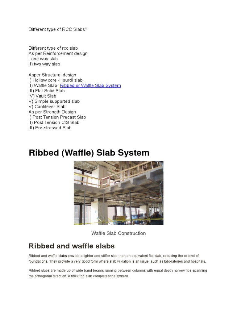 Types of RCC Slabs Explained | PDF | Building Materials | Economic Sectors