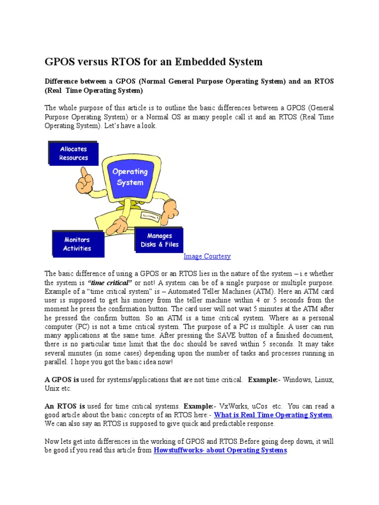 Difference GPOS & RTOS | PDF | Operating System | Thread (Computing)