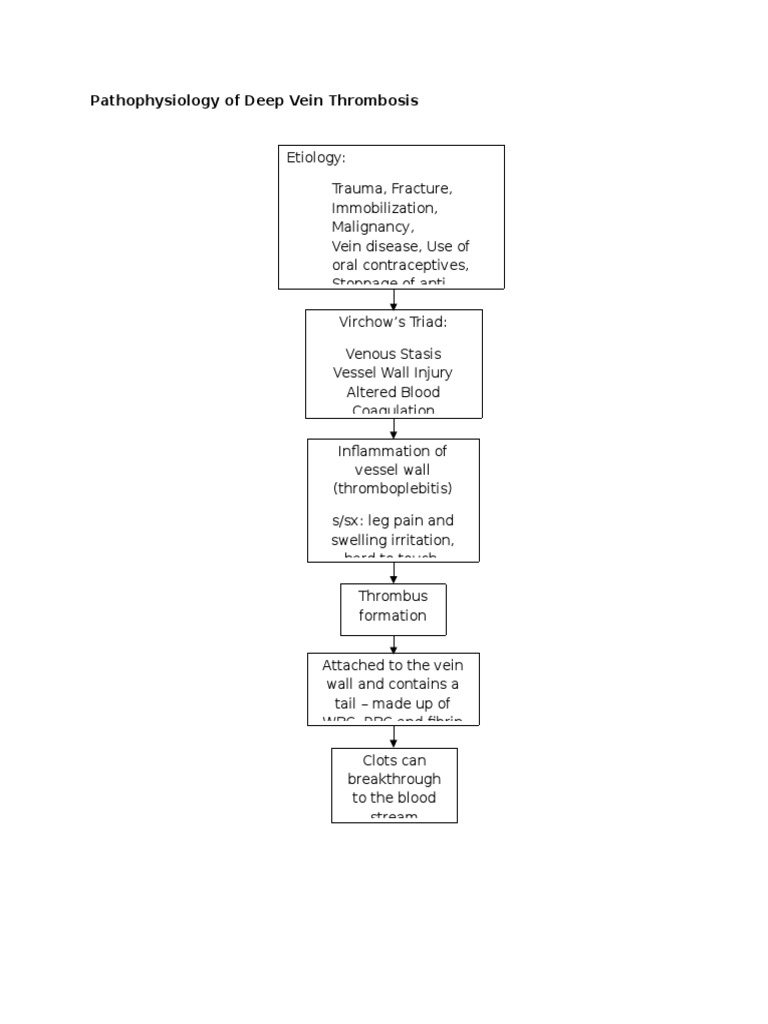 Pathophysiology of Deep Vein Thrombosis