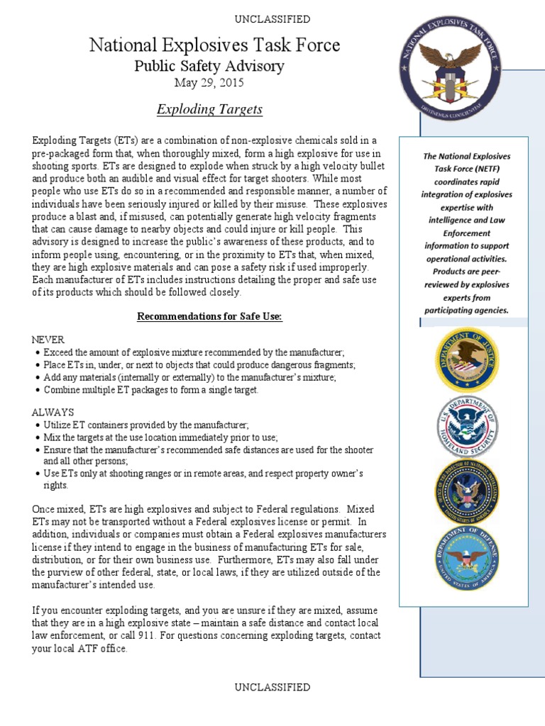 National Explosives Task Forces Binary Explosives Public Safety ...