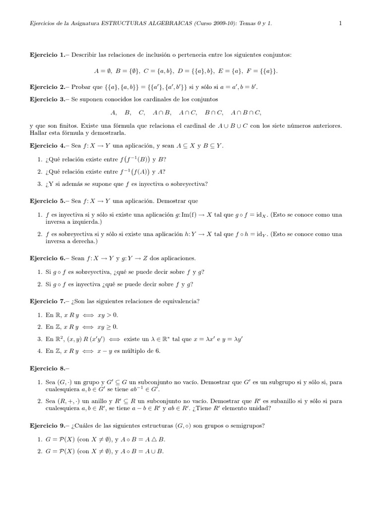 Ejercicios de Matematica discreta