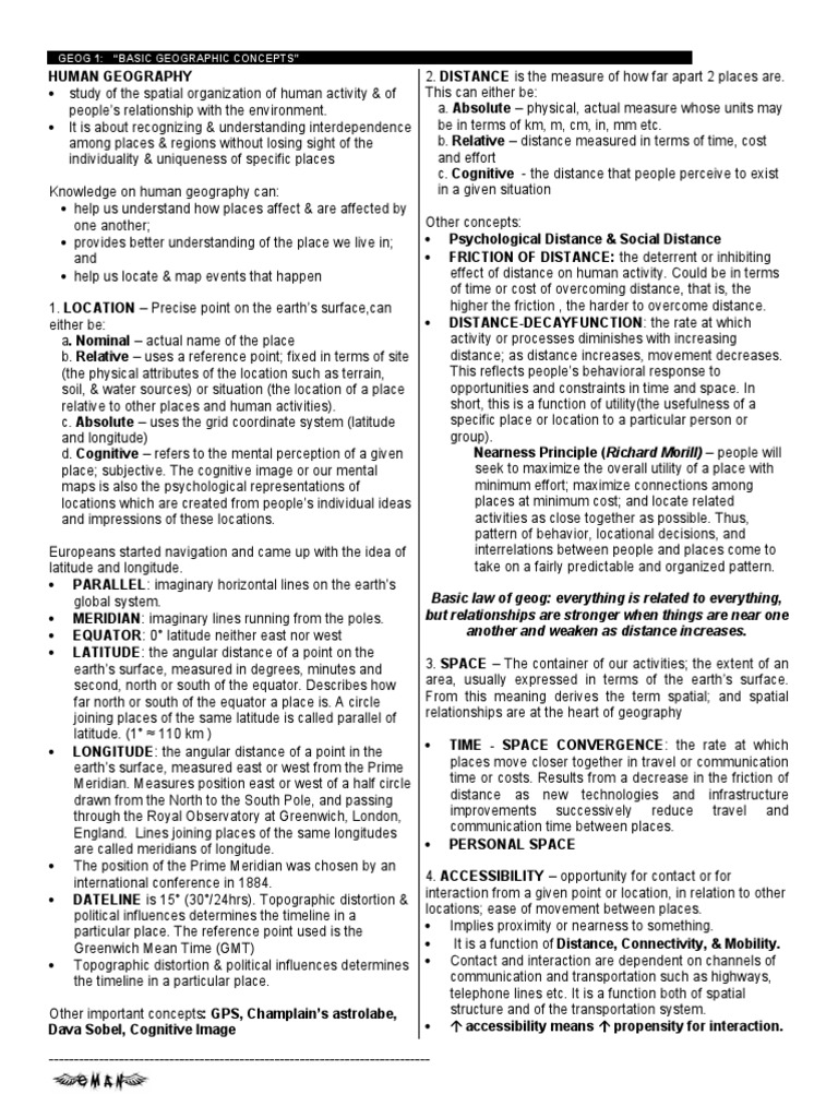 Basic Concepts in Geography | PDF | Longitude | Geography