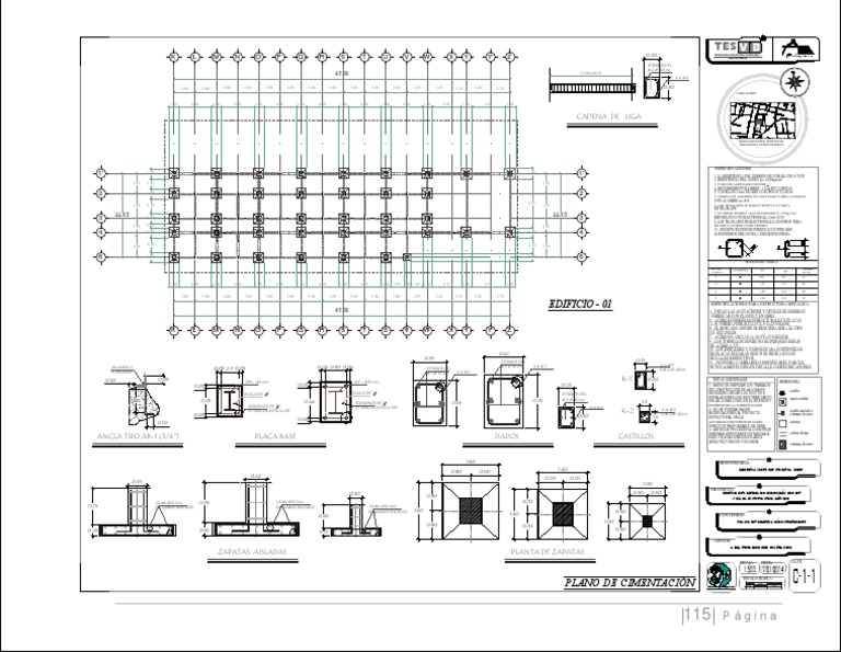 14 - Plano de Cimentación C-1-1 | PDF