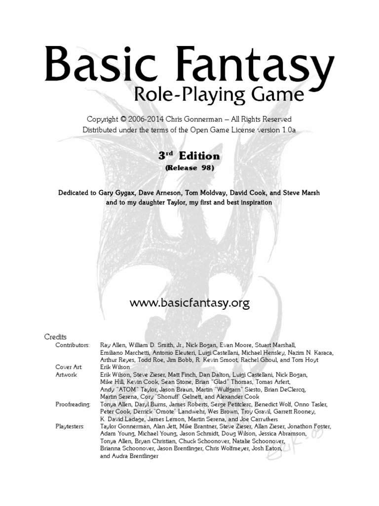 Basic Fantasy RPG Rules | Dice | Role Playing Games