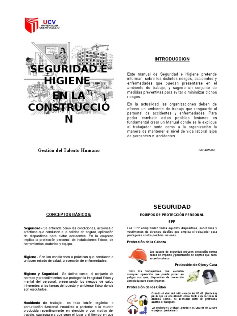 Manual de Seguridad e Higiene en Construccion | Descargar gratis PDF | La seguridad | Tiempo de ...